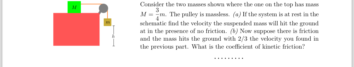 Solved Consider the two masses shown where the one on the | Chegg.com