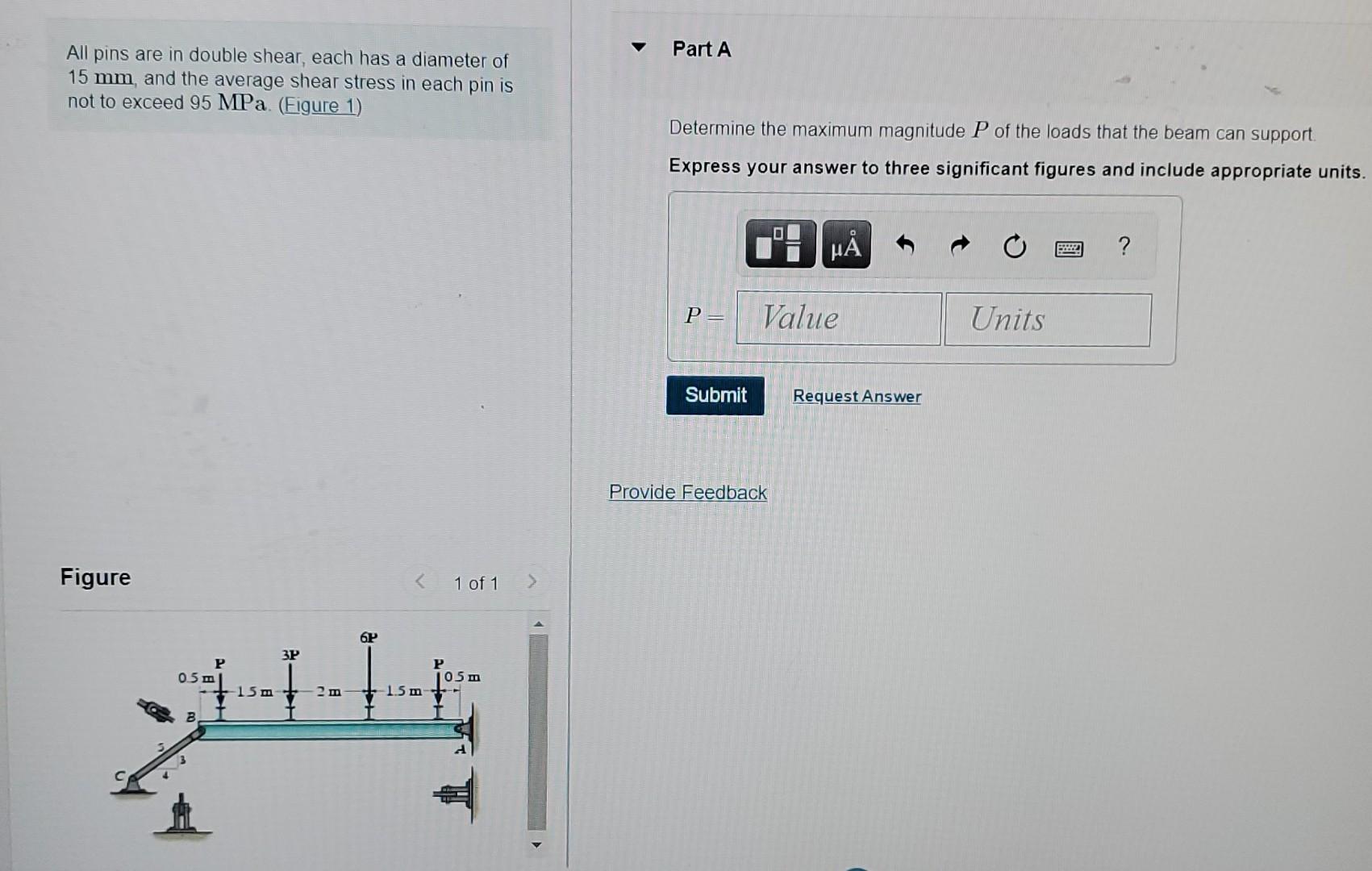 Solved Part A All pins are in double shear, each has a | Chegg.com