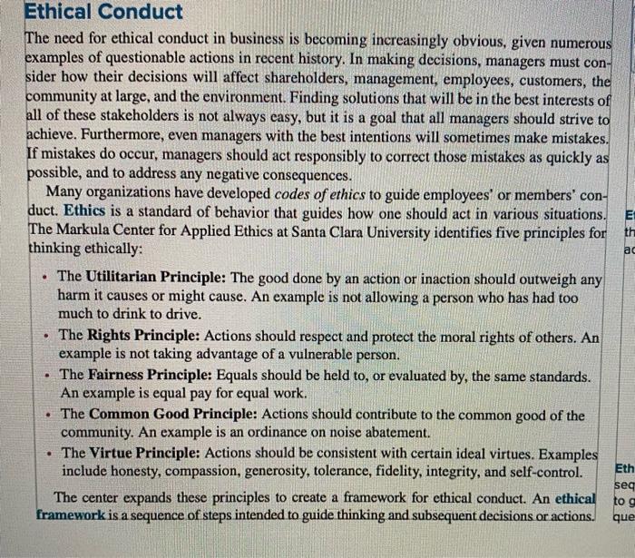 Solved Give two examples of unethical conduct involving | Chegg.com