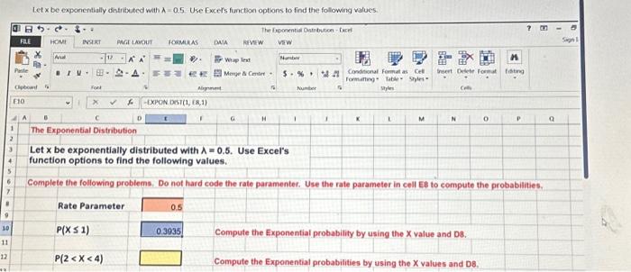 Solved 10 11 12 12 Let x be exponentially distributed with | Chegg.com
