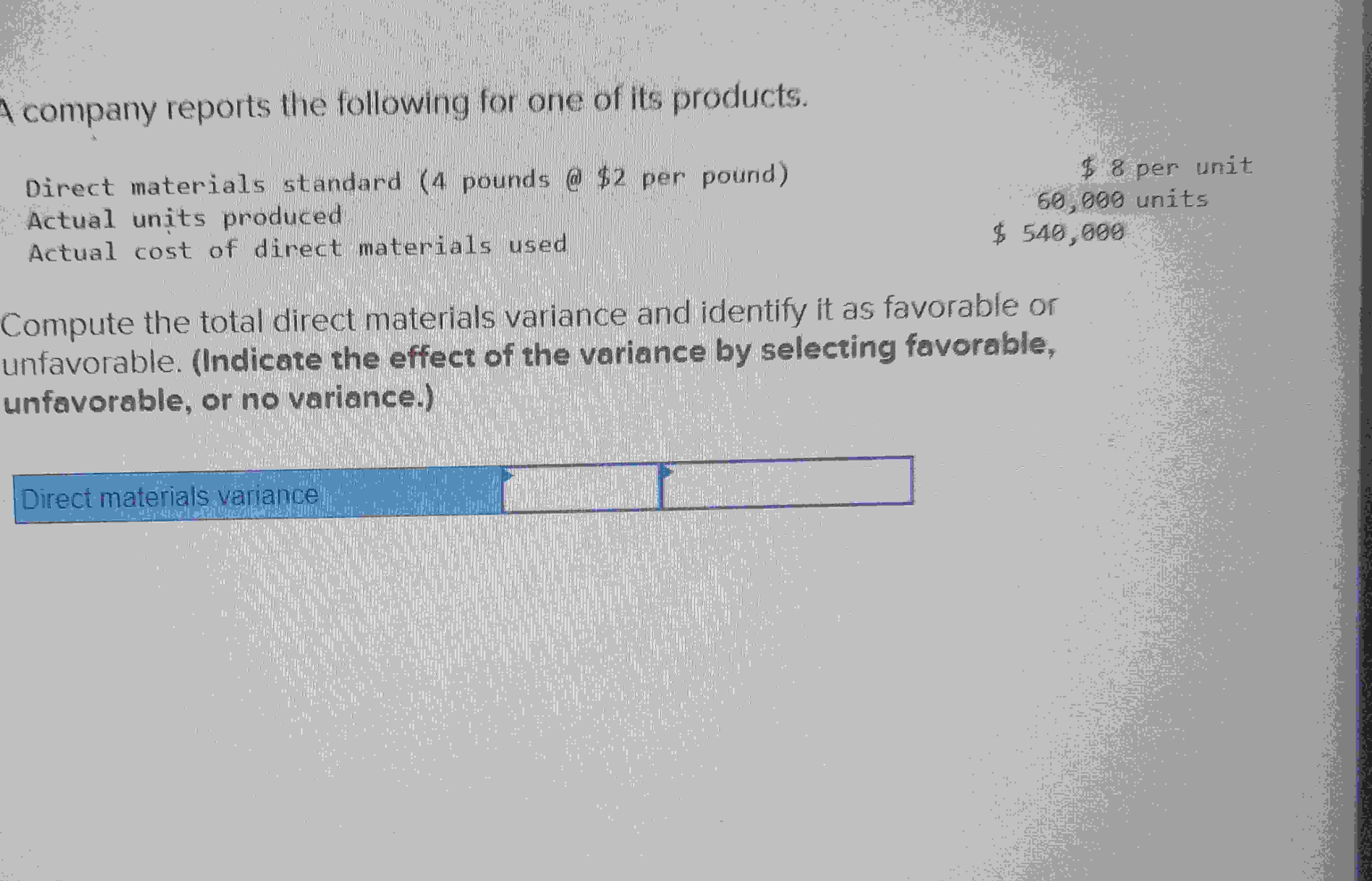 Solved A company reports the following for one of its | Chegg.com