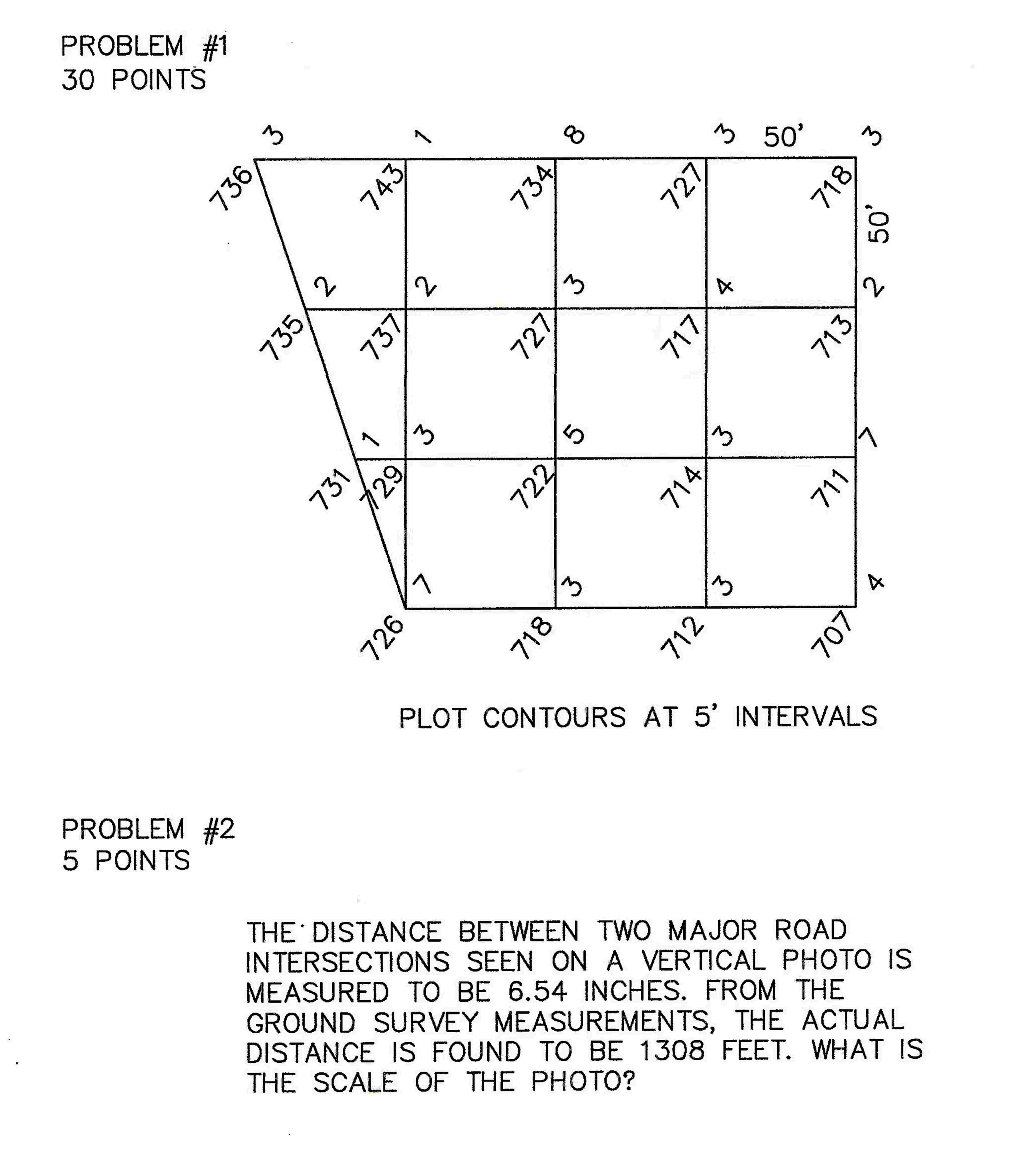 PROBLEM #1 30 ﻿POINTS PLOT CONTOURS AT 5’ ﻿INTERVALS. | Chegg.com