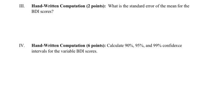 Solved Hand-Written Computation (4 points): For Beck | Chegg.com
