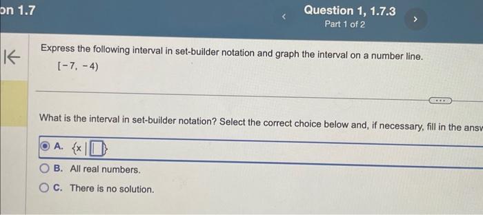Solved Express the following interval in set-builder | Chegg.com