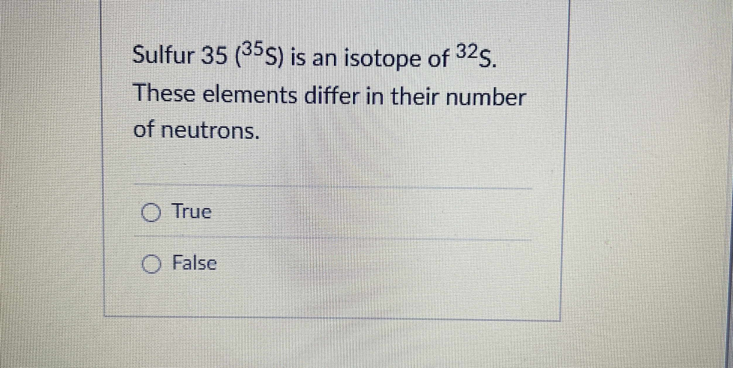 Solved Sulfur 35(35(S)) ﻿is an isotope of ?32S. ﻿These | Chegg.com
