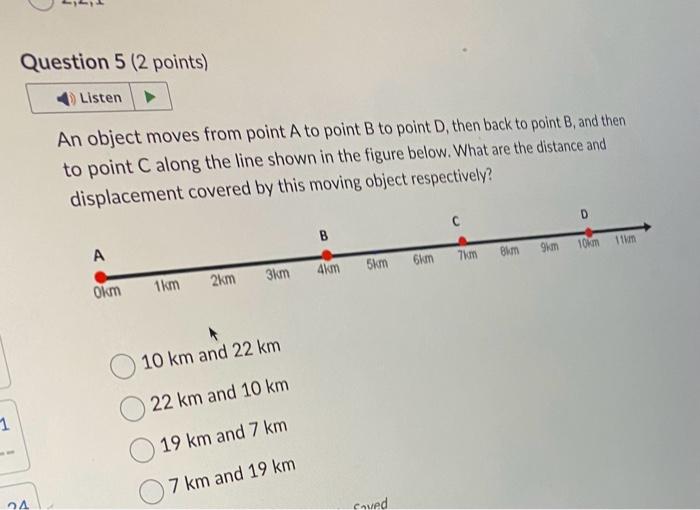 Solved An object moves from point A to point B to point D, | Chegg.com