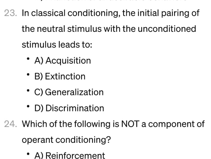 Solved In classical conditioning, the initial pairing of the | Chegg.com