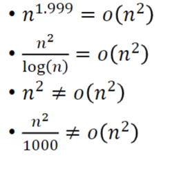 Solved *n1.999=o(n2)*n2log(n)=o(n2)*n2≠o(n2)*n21000≠o(n2) | Chegg.com