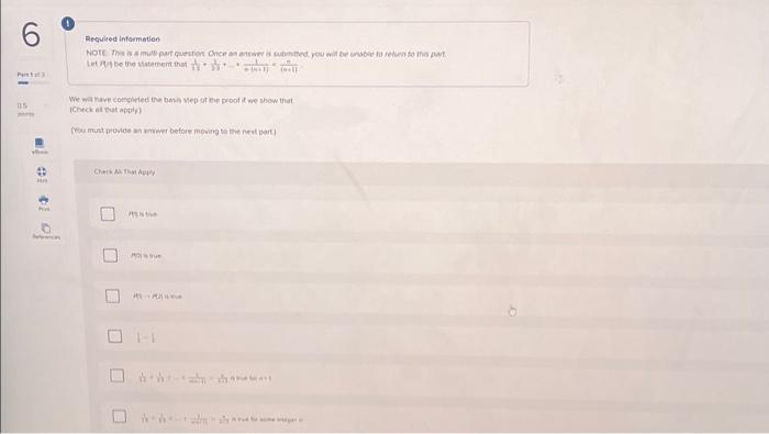Solved 6 Part 1 of 3 0.5 points eBook Hint Print References | Chegg.com