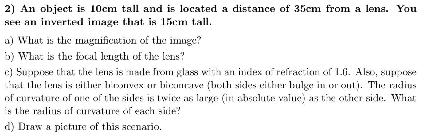 Solved An object is 10 ﻿cm tall and is located a distance of | Chegg.com
