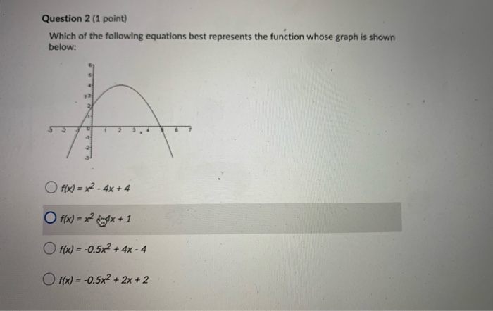Solved Question 2 (1 point) Which of the following equations | Chegg.com