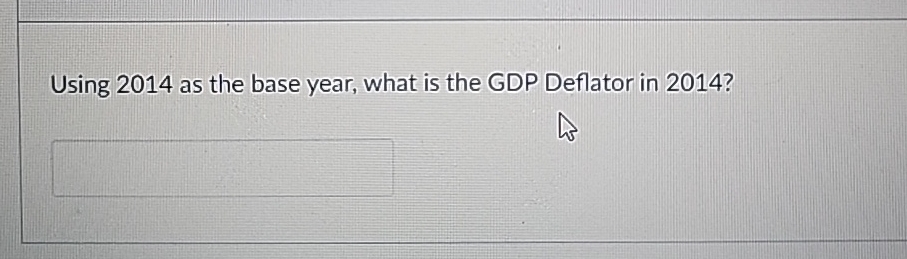Solved Using 2014 ﻿as the base year, what is the GDP | Chegg.com