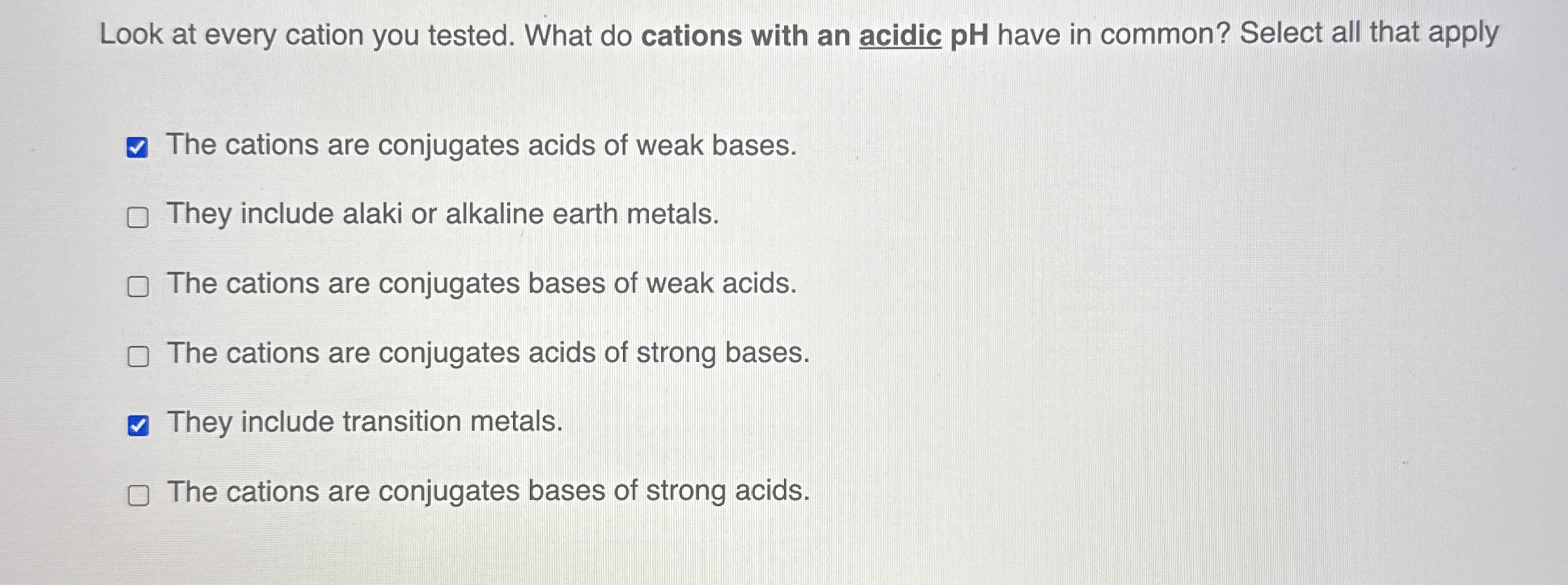 Solved Look at every cation you tested. What do cations with | Chegg.com
