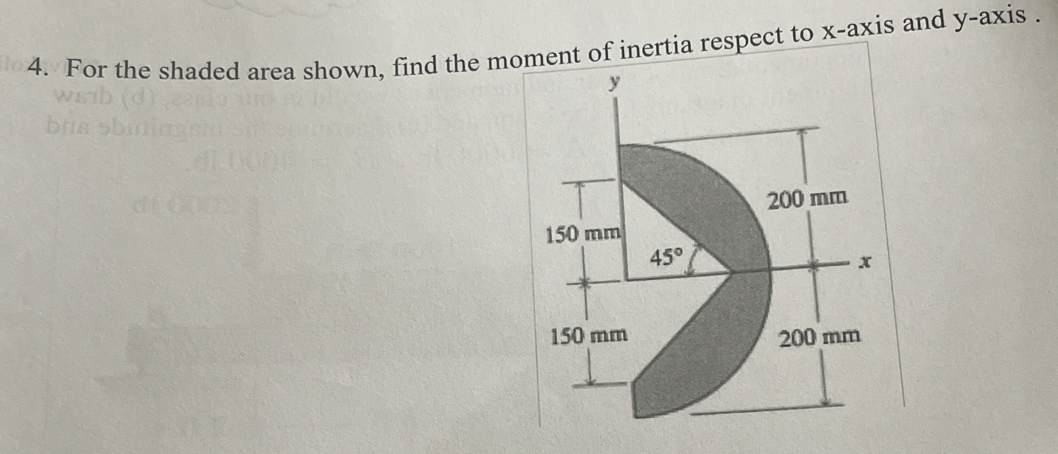 Solved by an EXPERT For the shaded area shown, find the moment of inertia | Chegg.com