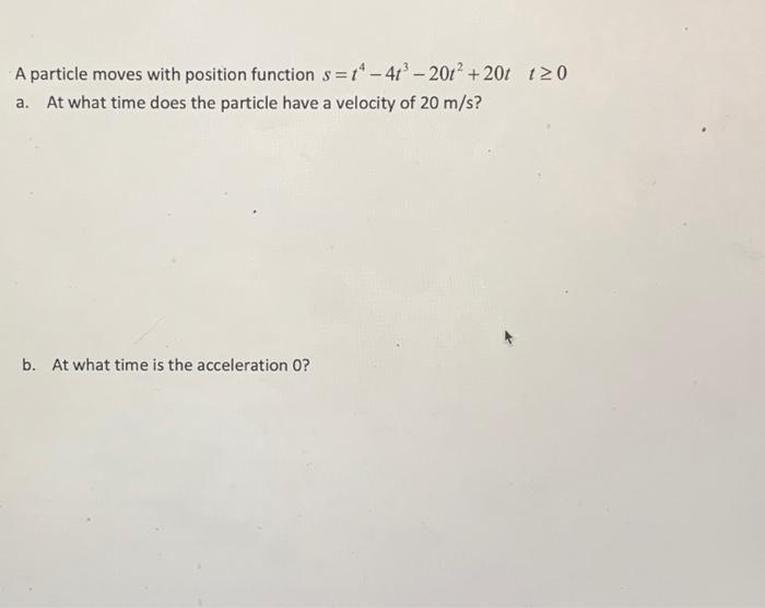 Solved A particle moves with position function | Chegg.com
