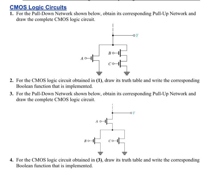 Solved CMOS Logic Circuits 1. For the Pull-Down Network | Chegg.com