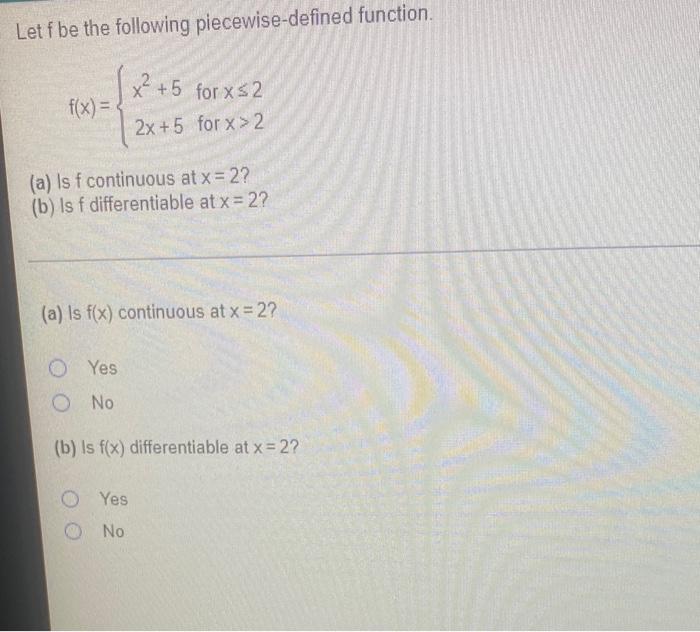 Solved Let f be the following piecewise-defined function. | Chegg.com