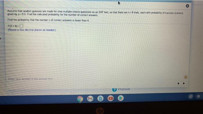 Solved o Assume that random guesses are made for nine | Chegg.com