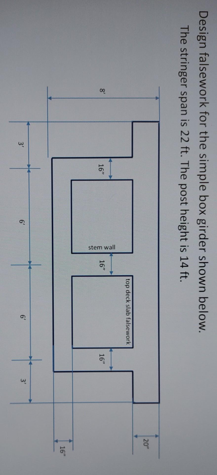 Design falsework for the simple box girder shown | Chegg.com