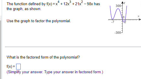 Solved The function defined by f(x)=x4+12x3+21x2-98x ﻿hasthe | Chegg.com
