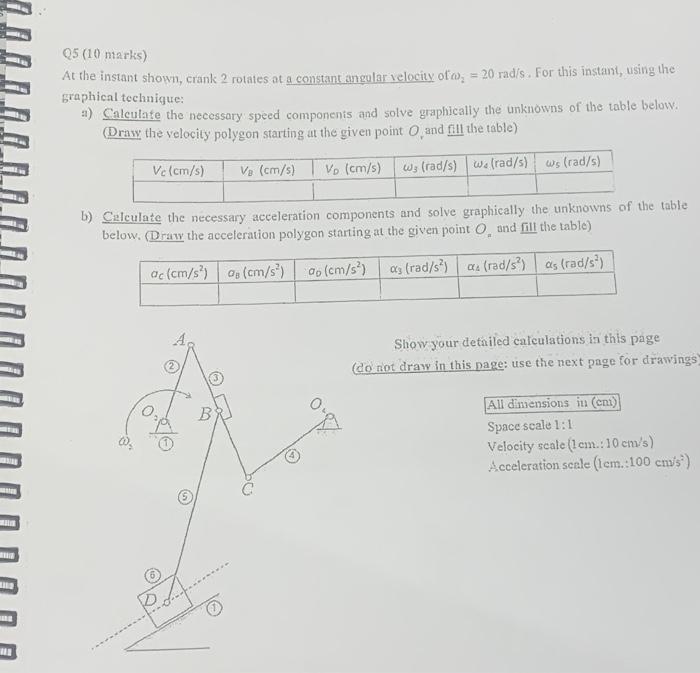 Solved Q5 (10 marks) graphical technique: At the instant | Chegg.com