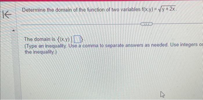 Solved Determine the domain of the function of two variables | Chegg.com