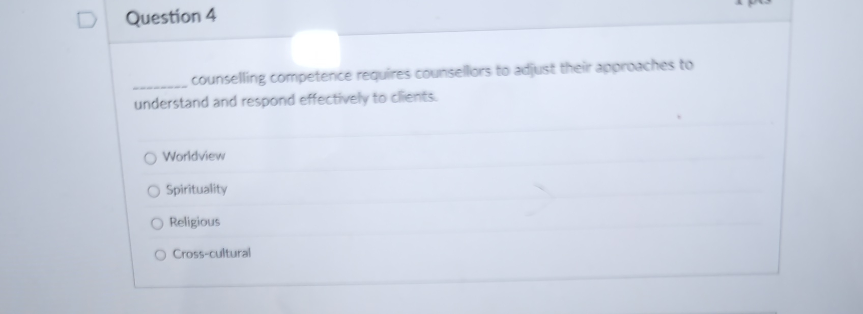 Solved Question 4q, ﻿counselling competence requires | Chegg.com