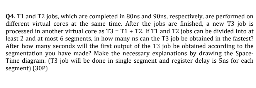 Solved Q4. ﻿T1 ﻿and T2 ﻿jobs, which are completed in 80ns | Chegg.com