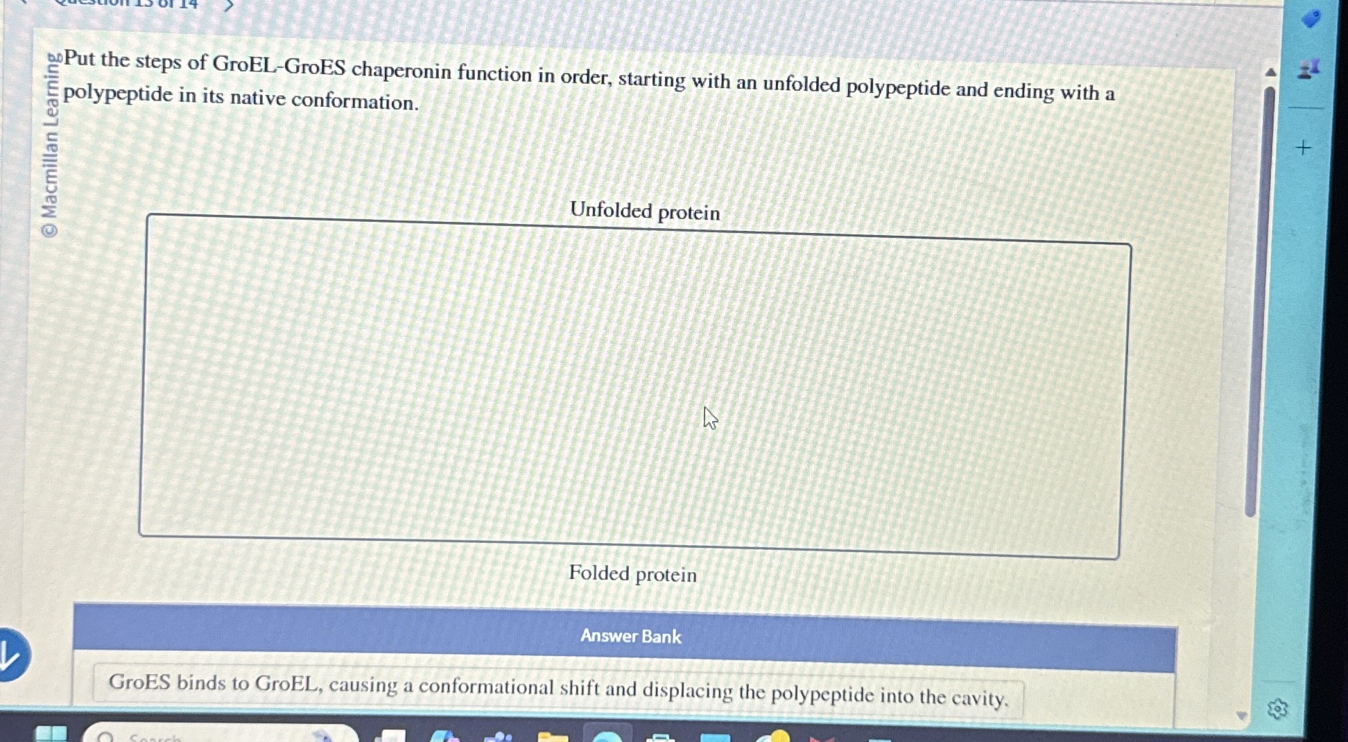 Solved ?00 ﻿Put the steps of GroEL-GroES chaperonin function | Chegg.com