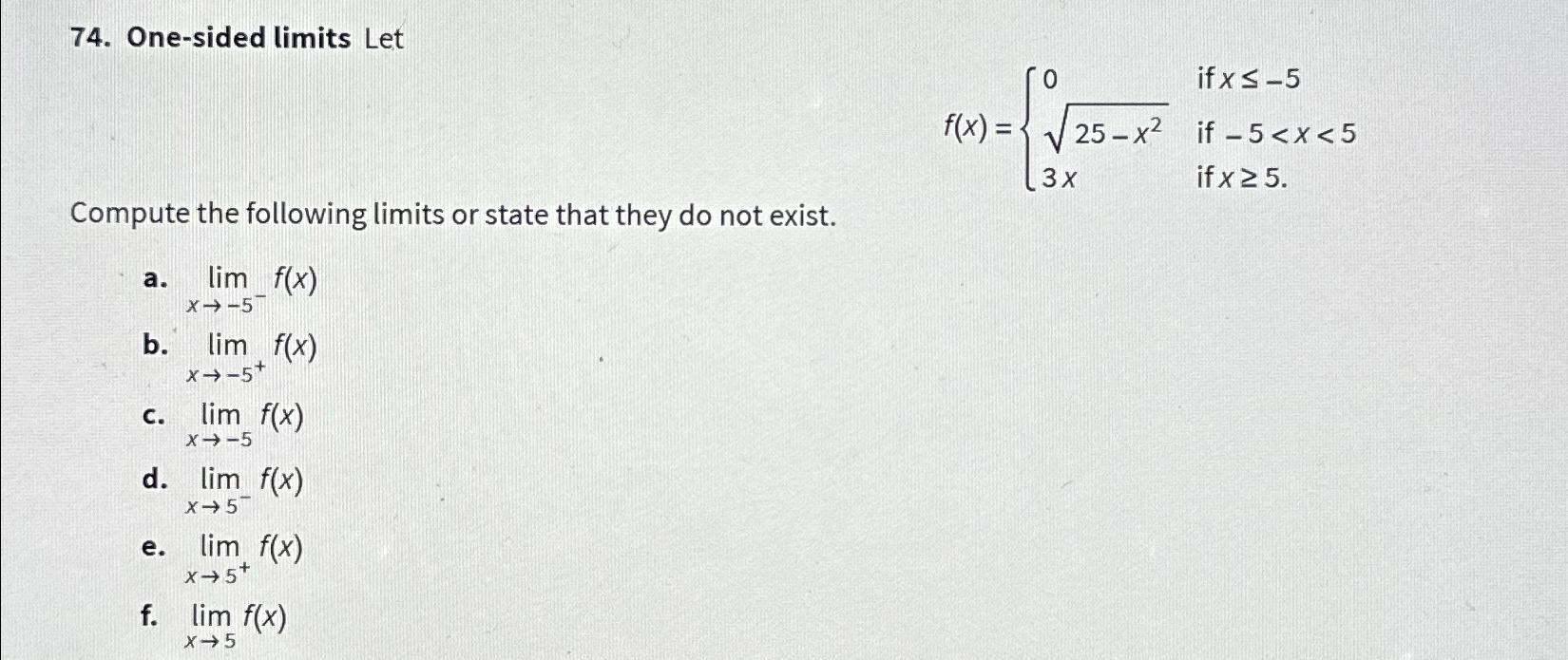 Solved One-sided limits Let | Chegg.com