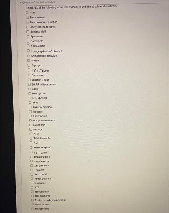 Solved select all the following terms that are associated | Chegg.com