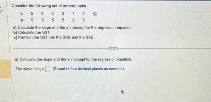 Solved Consider the following set of ordered pairs. a) | Chegg.com