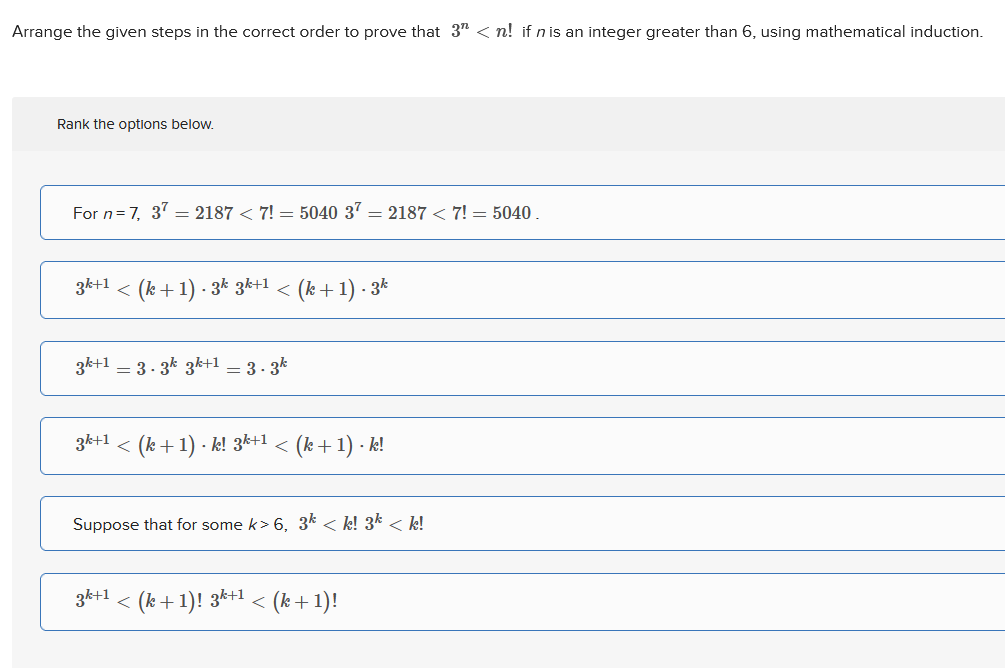 Solved Arrange the given steps in the correct order to prove | Chegg.com