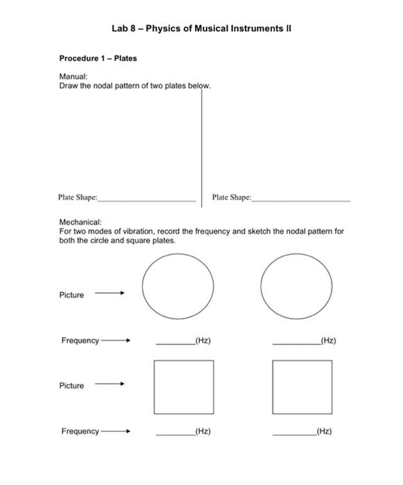 Solved Lab 8 - Physics of Musical Instruments II Procedure 1 | Chegg.com