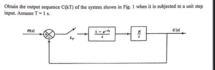 Solved Obtain the output sequence C(KT) of the system shown | Chegg.com