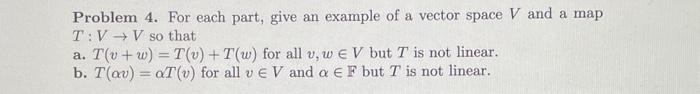 Solved Problem 4. For each part, give an example of a vector | Chegg.com