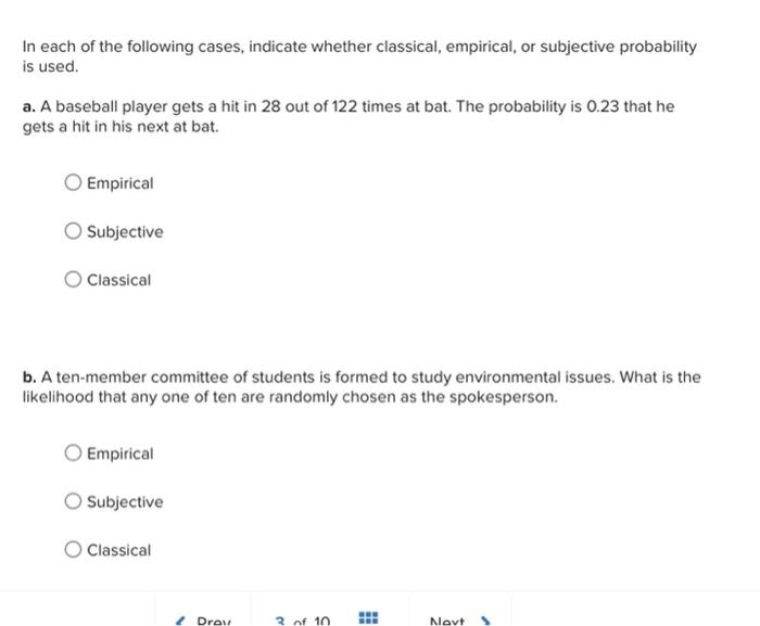 Solved In each of the following cases, indicate whether | Chegg.com