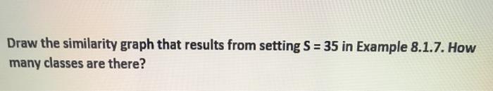 Solved Example 8.1.7 Similarity Graphs This example deals | Chegg.com