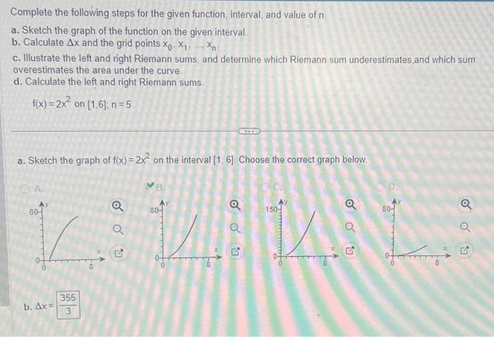 Solved Complete the following steps for the given function, | Chegg.com