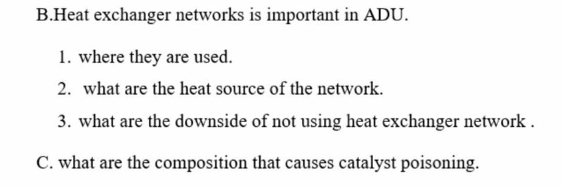 Solved B.Heat exchanger networks is important in ADU. 1. | Chegg.com
