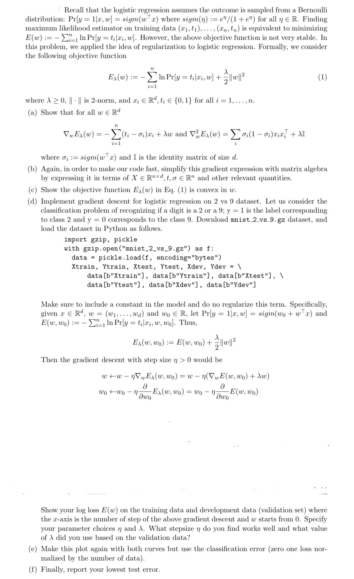 Solved Recall that the logistic regression assumes the | Chegg.com