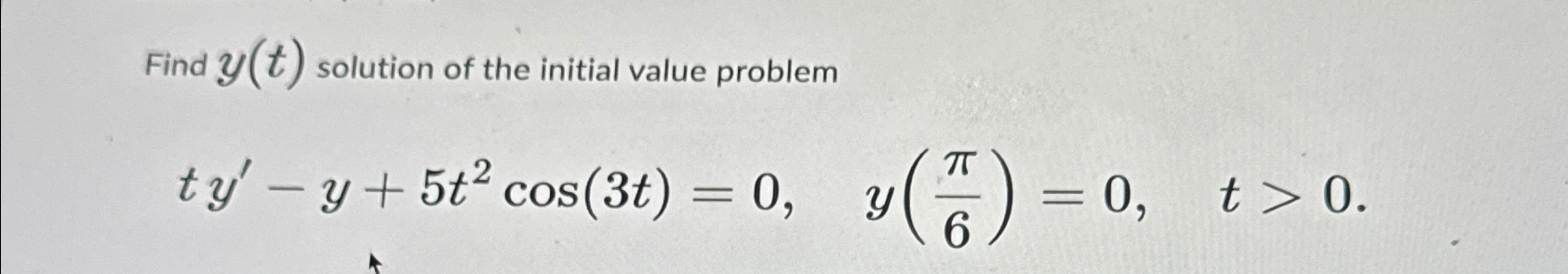 Solved Find y(t) ﻿solution of the initial value | Chegg.com