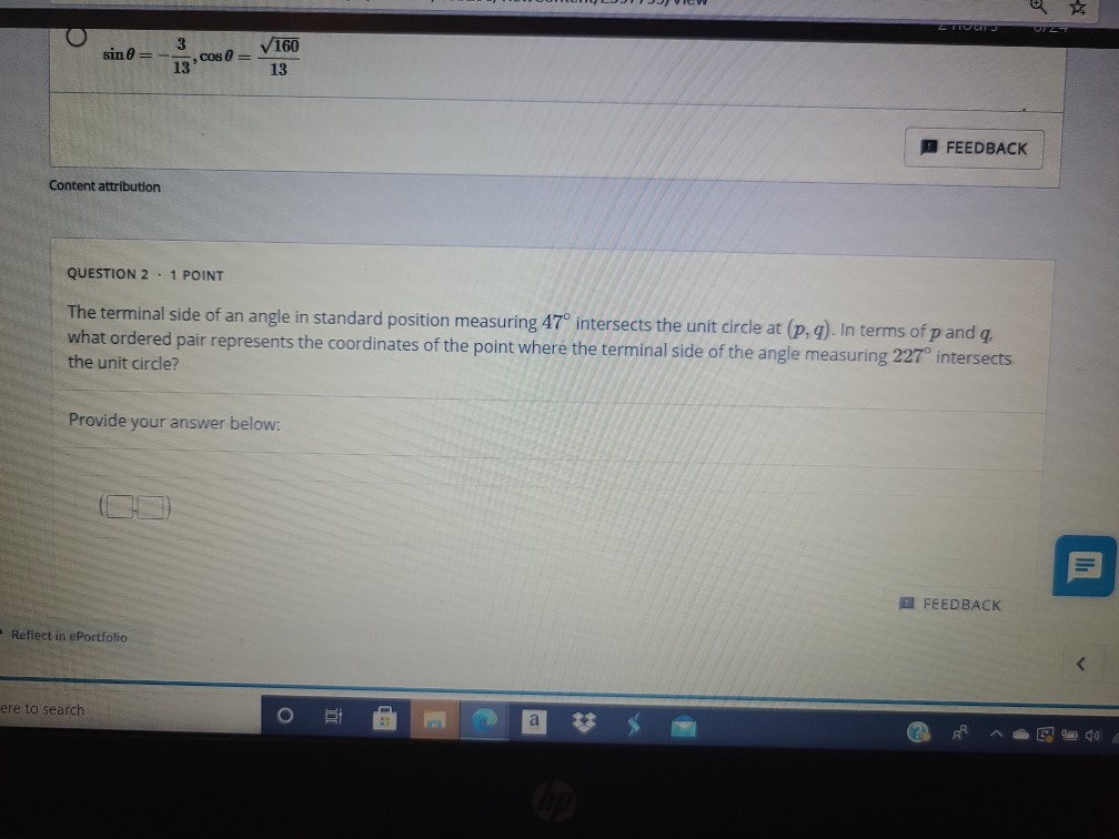 Solved 2 ITU V2 3 sin = 160 cos 13 13 FEEDBACK Content | Chegg.com