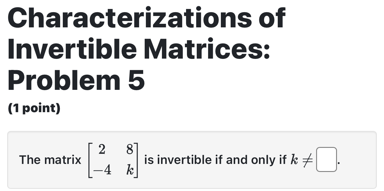 Solved Characterizations Of Invertible Matrices The Matrix