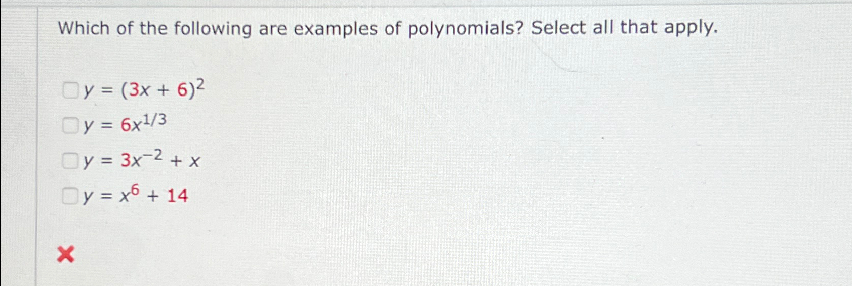 Solved Which of the following are examples of polynomials? | Chegg.com