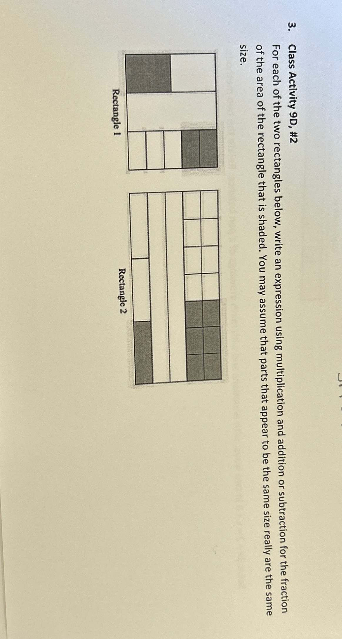 Solved Class Activity 9D, ﻿#2For each of the two rectangles | Chegg.com