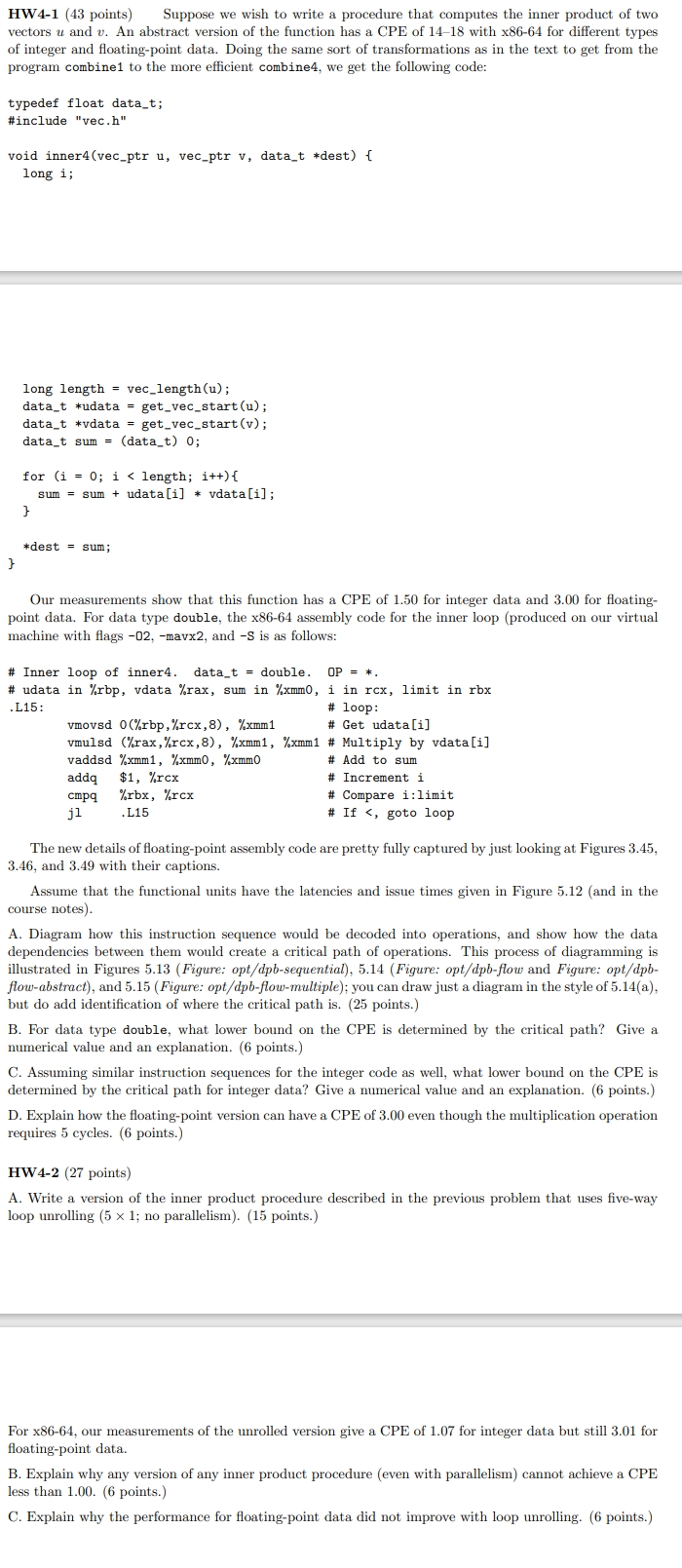 Solved HW4-1 (43 ﻿points) ﻿Suppose we wish to write a | Chegg.com