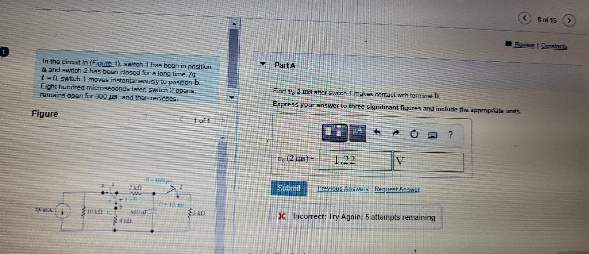 Solved x Incorrect; Try Again; 5 attempts remaining | Chegg.com