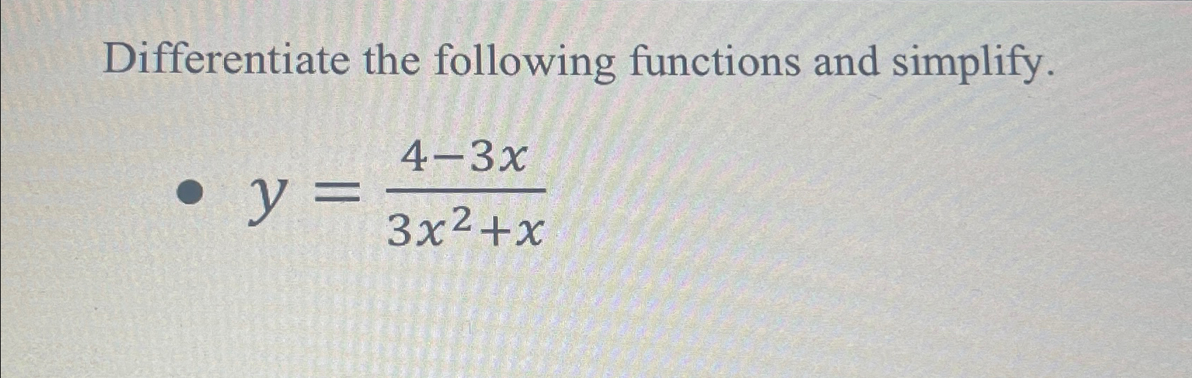 Solved Differentiate the following functions and | Chegg.com