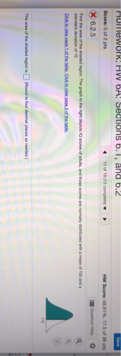 Solved Homework: HW BA! Sections b.l, and 6.2 Save Score: 0 | Chegg.com